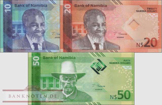 banknoten.de - 'Namibia Namibia: 10 - 50 Dollars 2025 (3 banknotes ...
